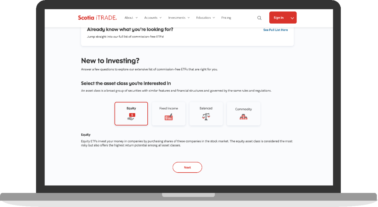 Commission-Free ETFs Trading in Canada | Scotia iTRADE®